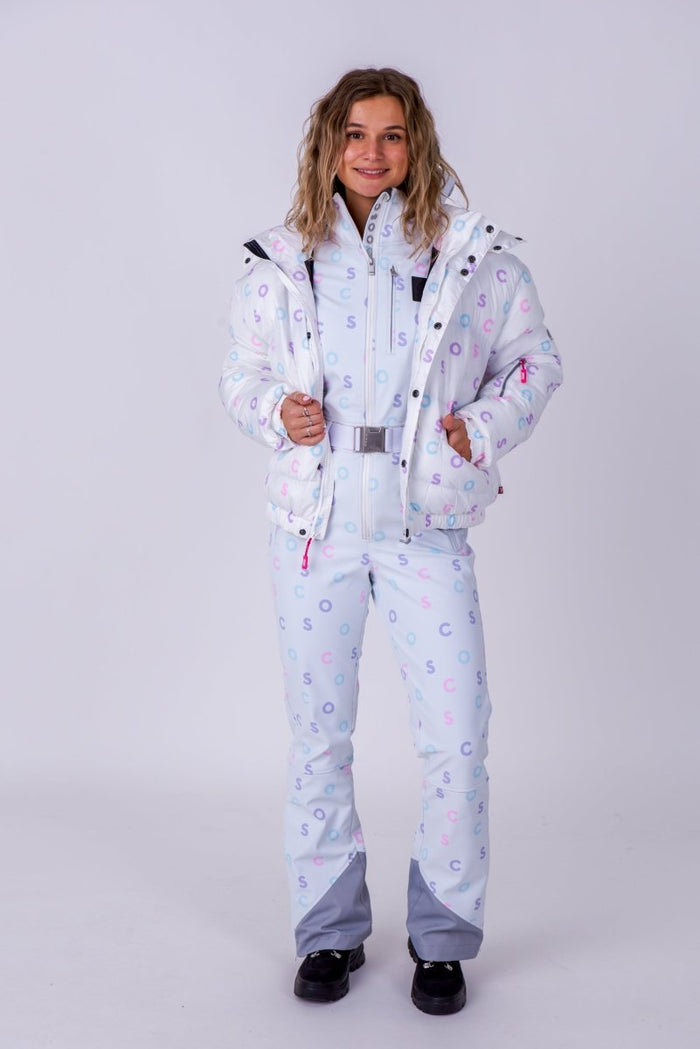 Chic Ski Suit - White OOSC Print – OOSC Clothing