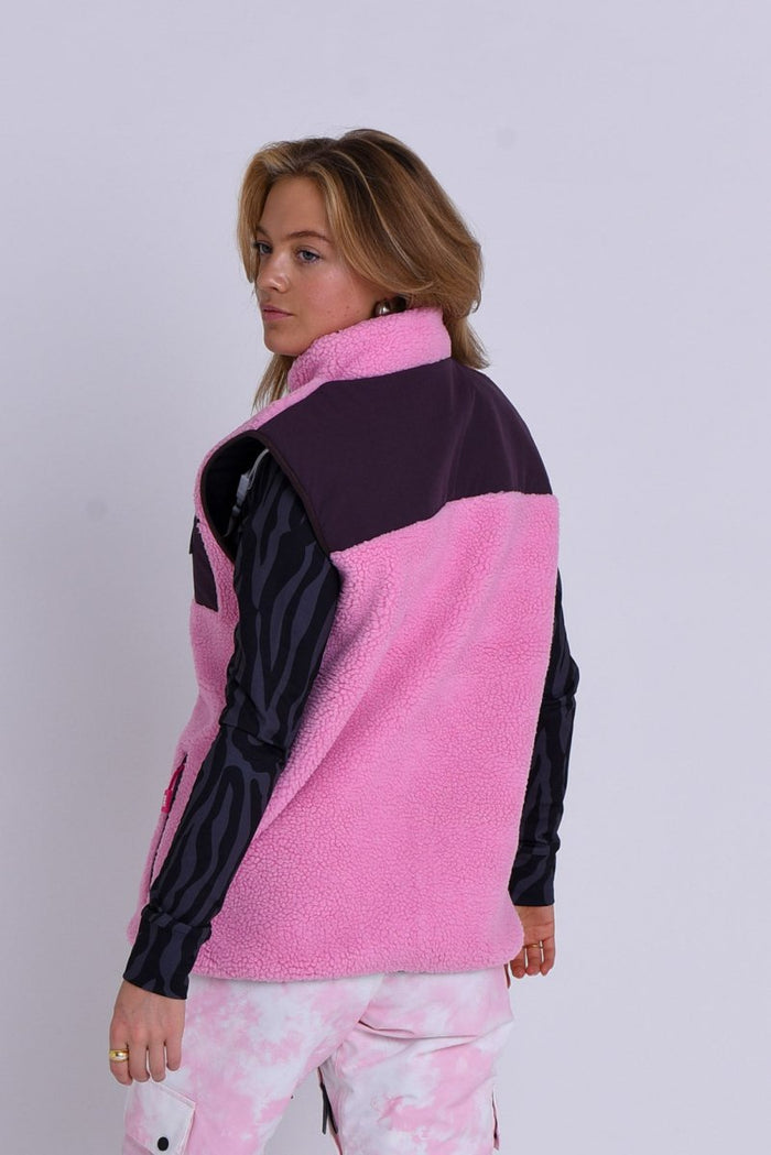 Pastel Pink Sherpa Vest | Mens - OOSC Clothing